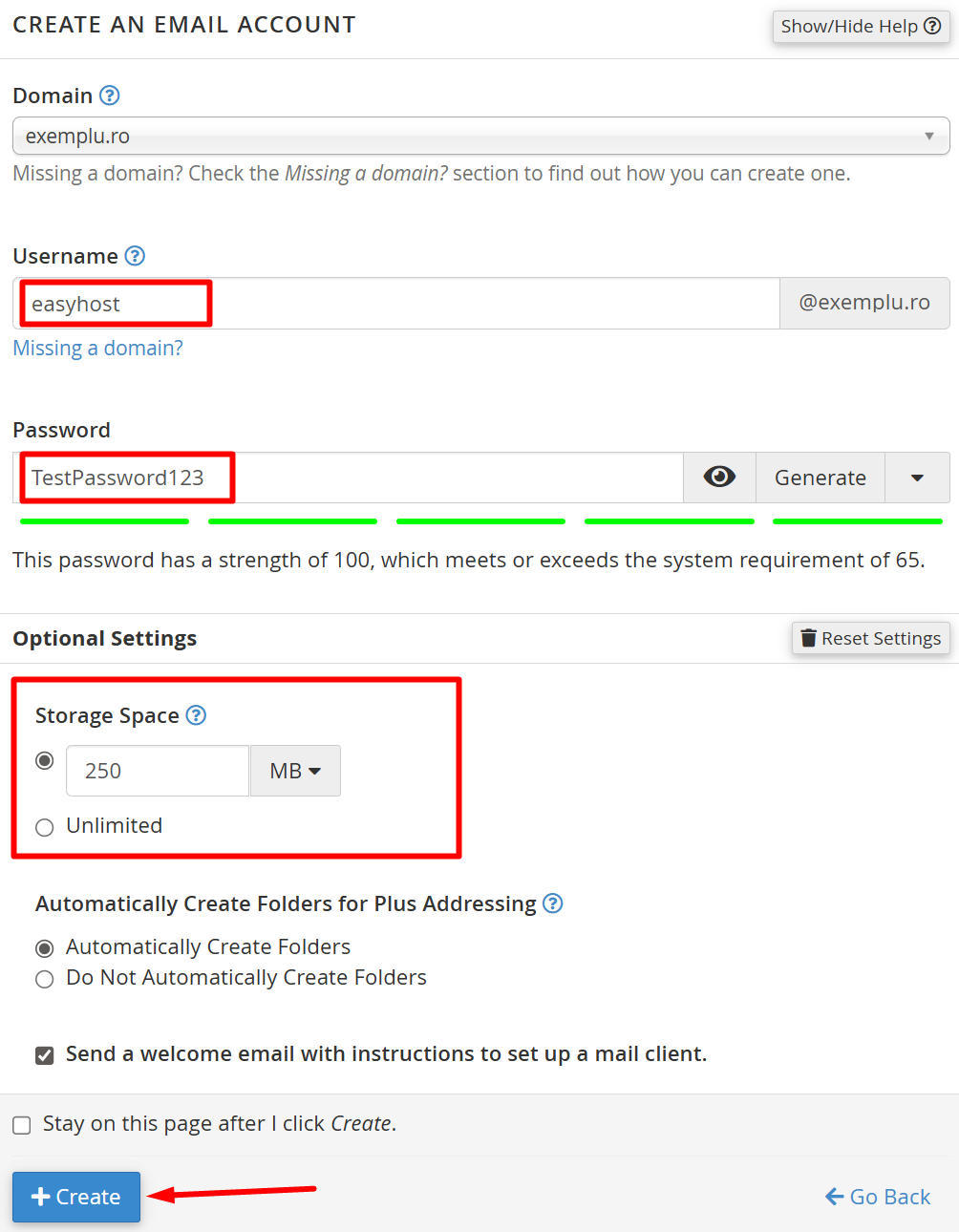 How to create and delete email accounts – Easyhost Documentation
